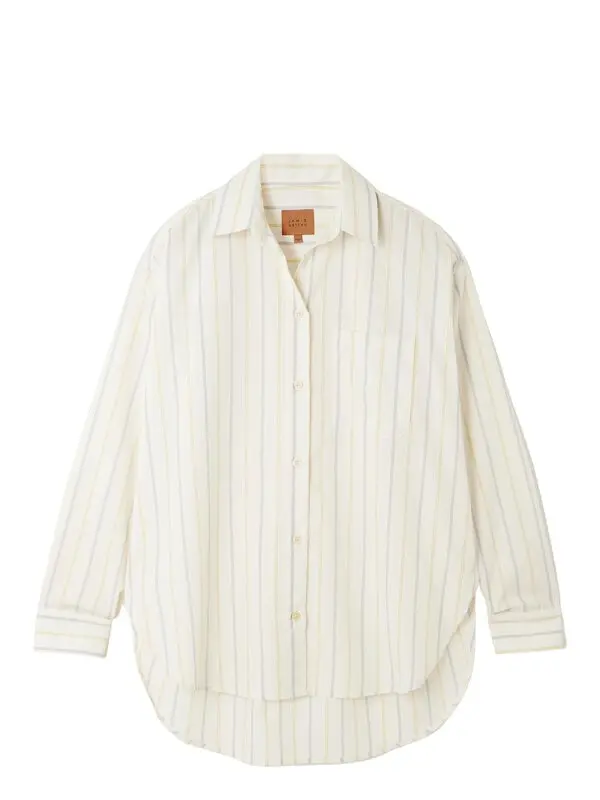 JAMIE HALLER Essential Striped Cotton-poplin Shirt - Neutrals