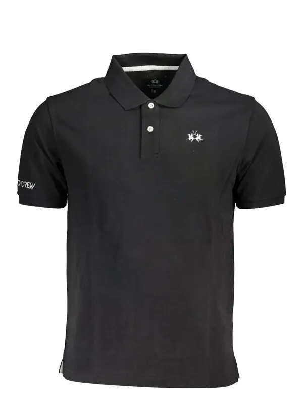 LA MARTINA Logo-embroidered Polo Shirt - Black