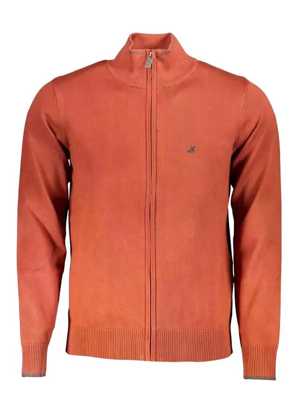U.S. Grand Embroidered Zip-up Cardigan - Orange