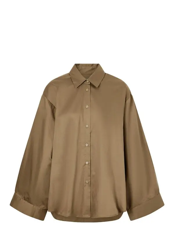 THE FRANKIE SHOP Tila Cotton-poplin Shirt - Brown