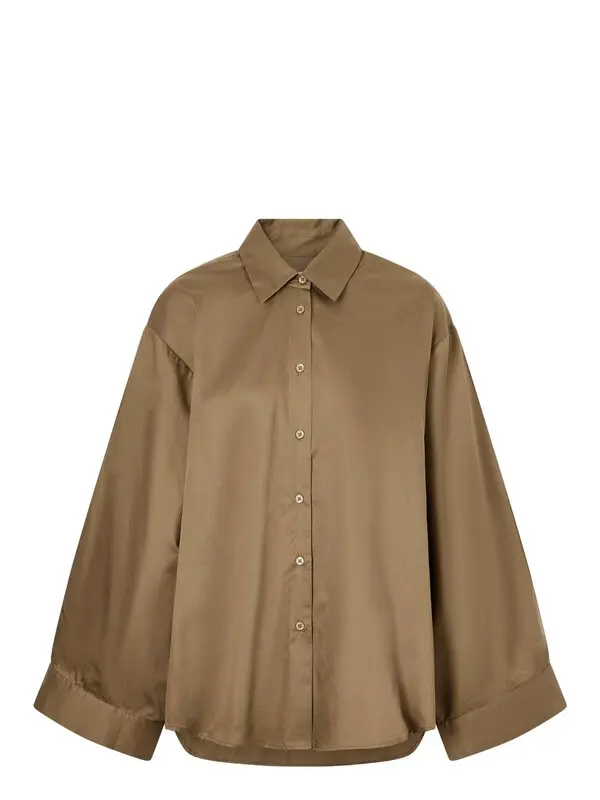 THE FRANKIE SHOP Tila Cotton-poplin Shirt - Light Brown