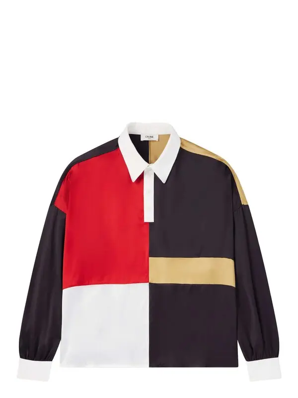 Celine Satin Polo Sweatshirt - Multi