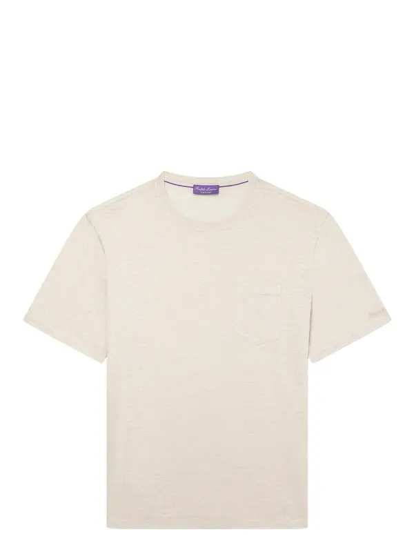 Ralph Lauren Purple Label Linen-jersey T-shirt - Neutrals