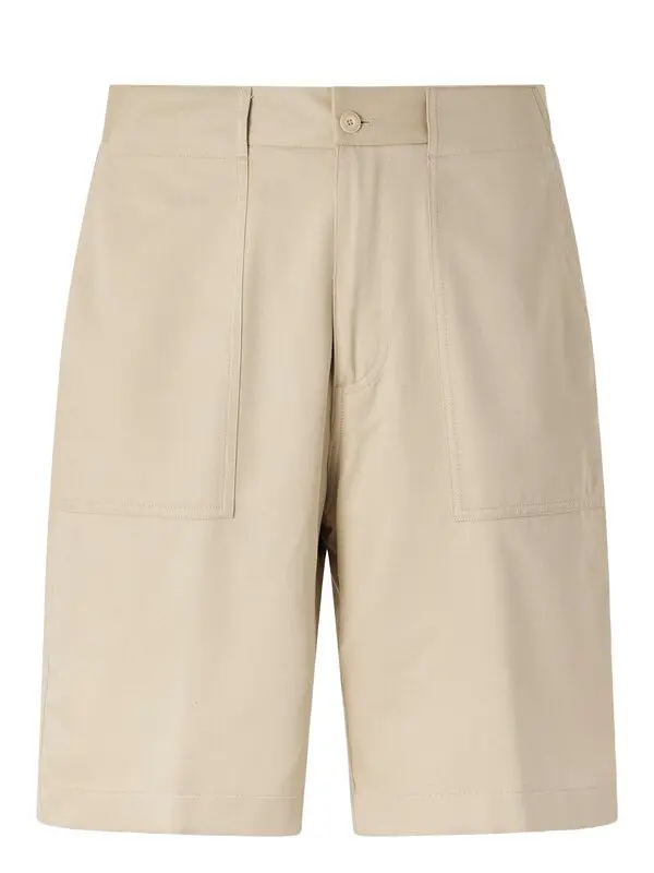 Ralph Lauren Purple Label Straight-leg Silk-twill Shorts - Beige