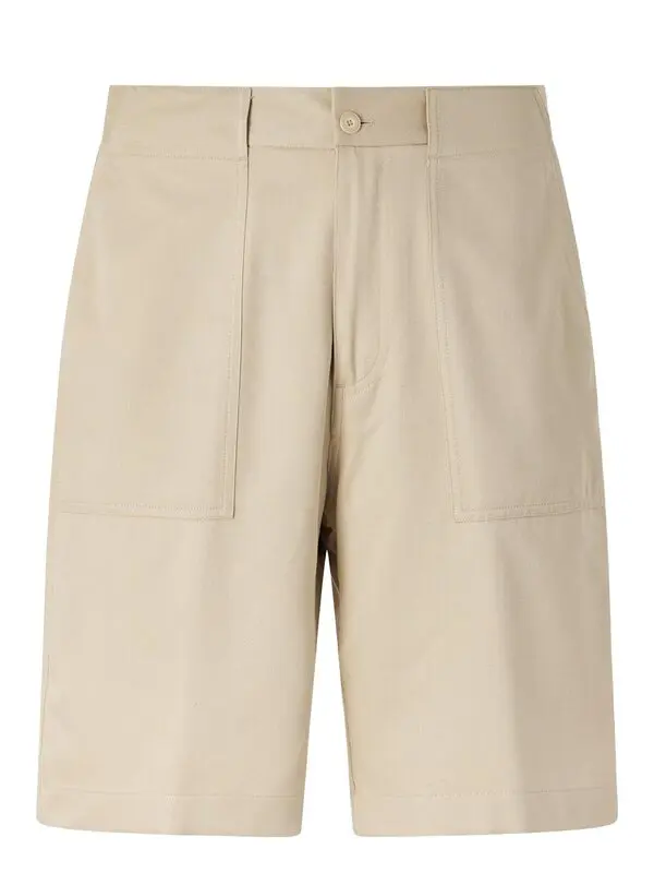 Ralph Lauren Purple Label Straight-leg Silk-twill Shorts - Neutrals