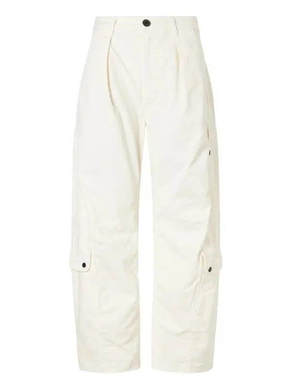 Citizens Of Humanity Flight Pleated Organic Cotton-blend Twill Barrel-leg Pants - Neutrals