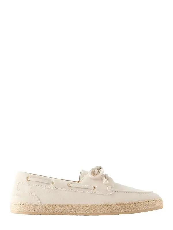 Brunello Cucinelli Suede Boat Shoes - Cream