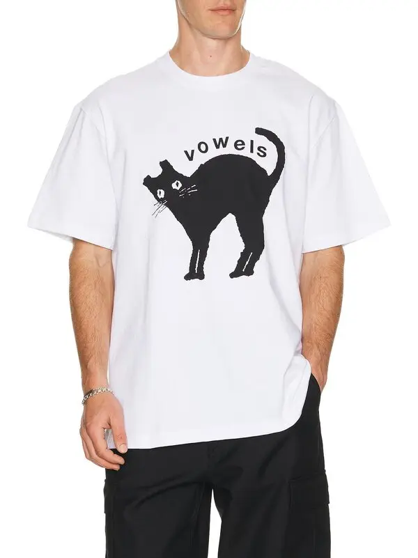 VOWELS Kitty Tee - White