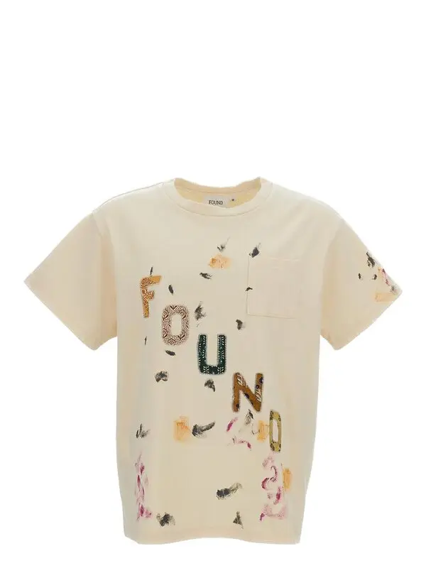 FOUND T-shirt Tapestry Logo Paint - White