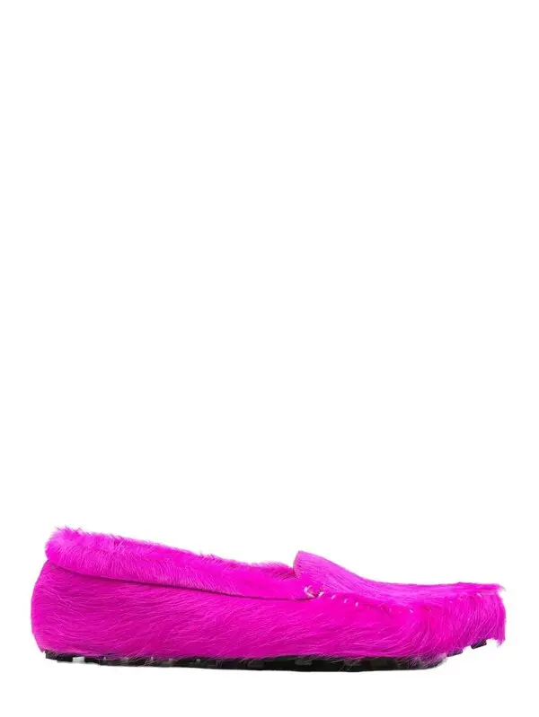 Marni Calf-hair Slip-on Loafers - Pink