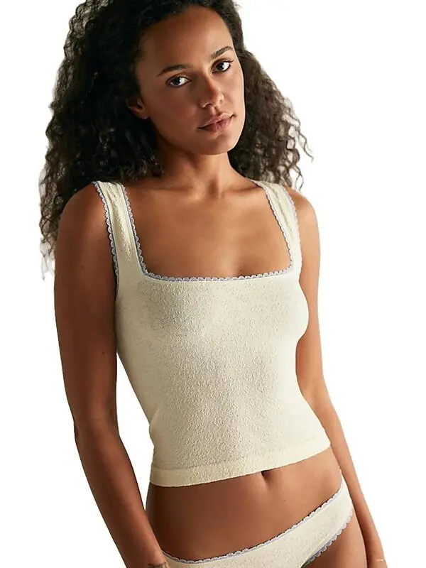 Free People Seamless Floral Jacquard Cami - Pear Sorbet