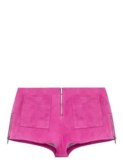 Loewe X Paula's Ibiza Side-zip Suede Mini Shorts - Pink