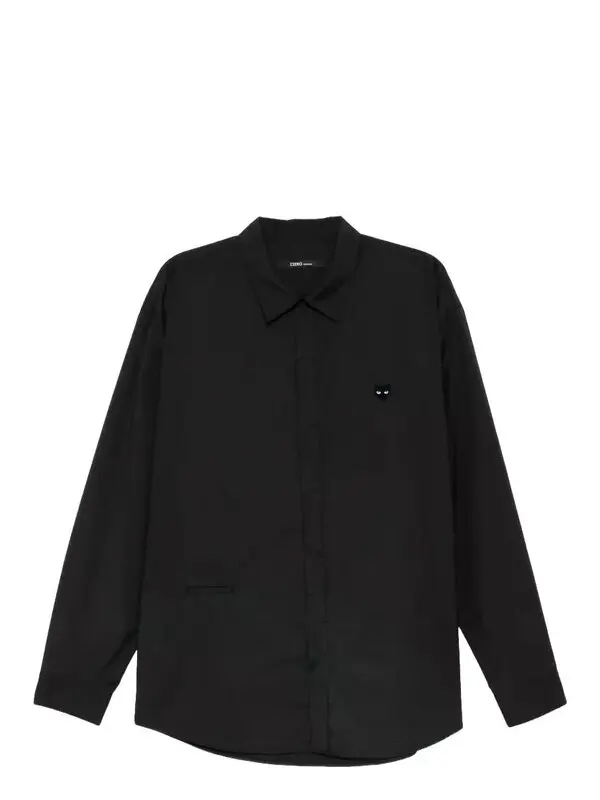 SONGZIO Panther-patched Long Sleeve Shirt - Black