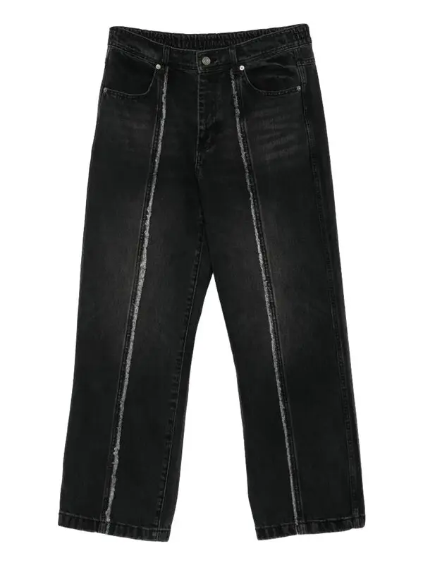 SONGZIO Frayed Faded Jeans - Black