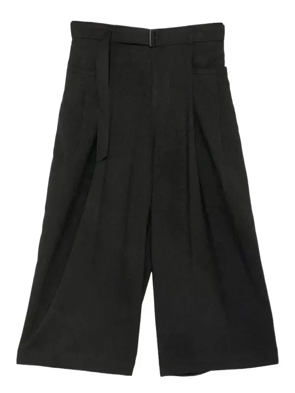 SONGZIO Belted Cropped Trousers - Black