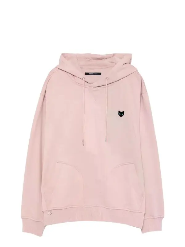 SONGZIO Logo-patched Long-sleeve Hoodie - Pink