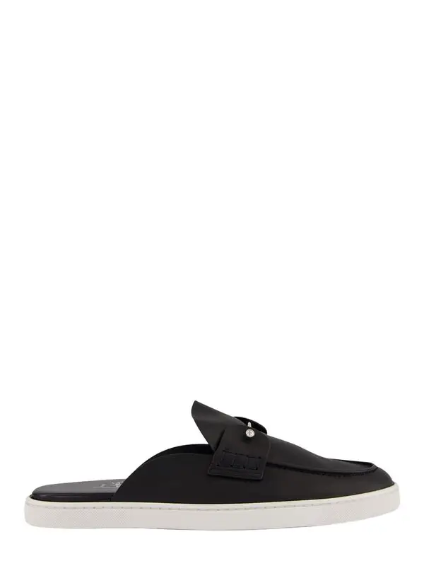 CHRISTIAN LOUBOUTIN Chanme Calf Leather Boat Shoes - Black