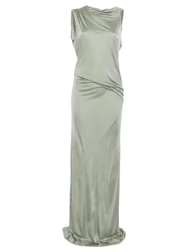 Rick Owens Shailee Draped Open-back Maxi Dress - Green
