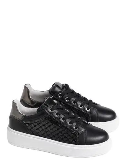 NEROGIARDINI Mesh Low-top Sneaker - Black