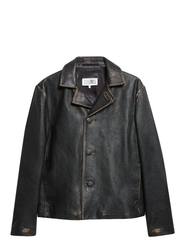 MAISON MARGIELA Sheepskin Leather Jacket - Black