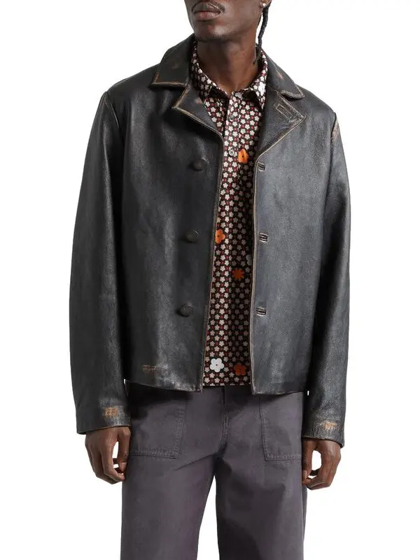 MAISON MARGIELA Sheepskin Leather Jacket - Black