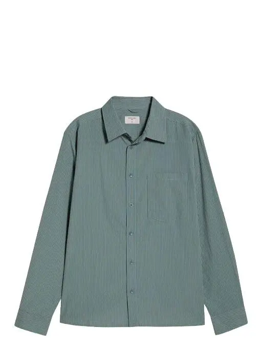 PERCIVAL Clancy Stripe Cotton Button-up Shirt - Blue