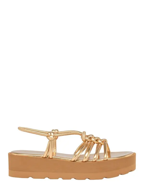 GIANVITO ROSSI Hebe Leather Sandals - Gold