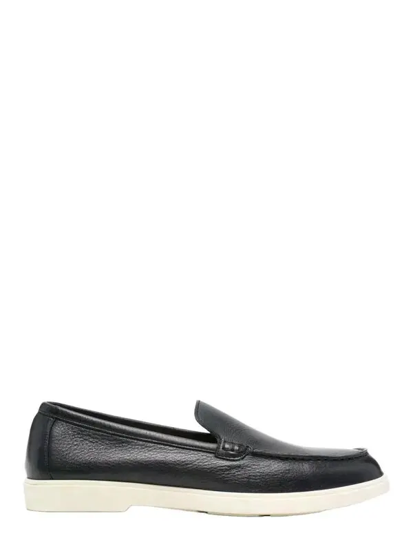 CALPIERRE Grained Leather Loafers - Blue