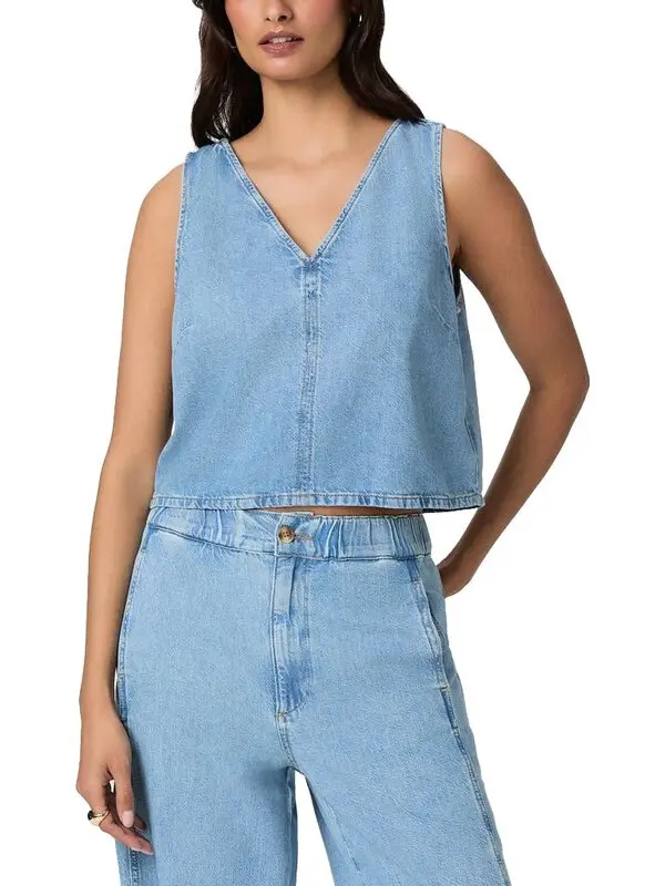 Paige Zola Back-tie Crop Denim Top - Revolution