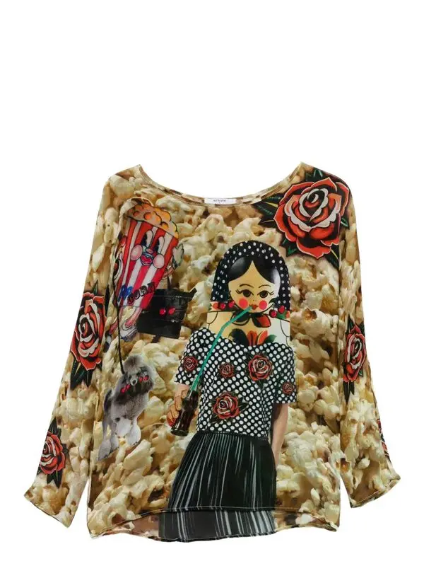 The Artistylist Graphic-print Blouse - Neutrals