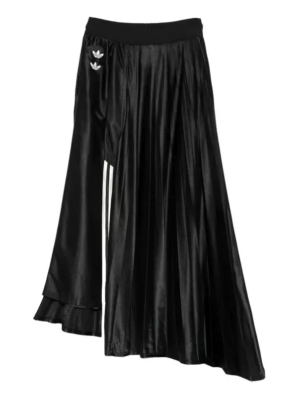WILLY CHAVARRIA X Pleated Asymmetric Skirt - Black
