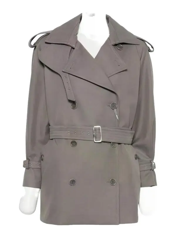 Max Mara Double-breasted Belted Trench Coat - Grey