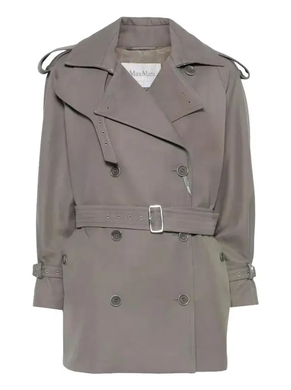 Max Mara Double-breasted Belted Trench Coat - Grey