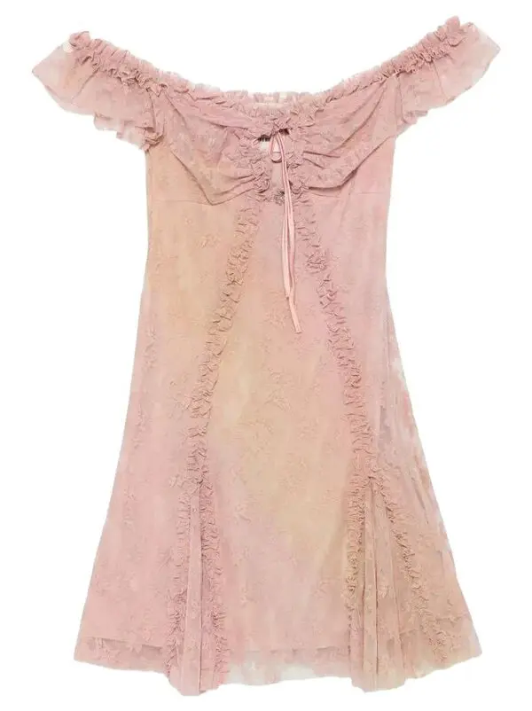 ANIYE BY Era Ruffled Lace Mini Dress - Pink