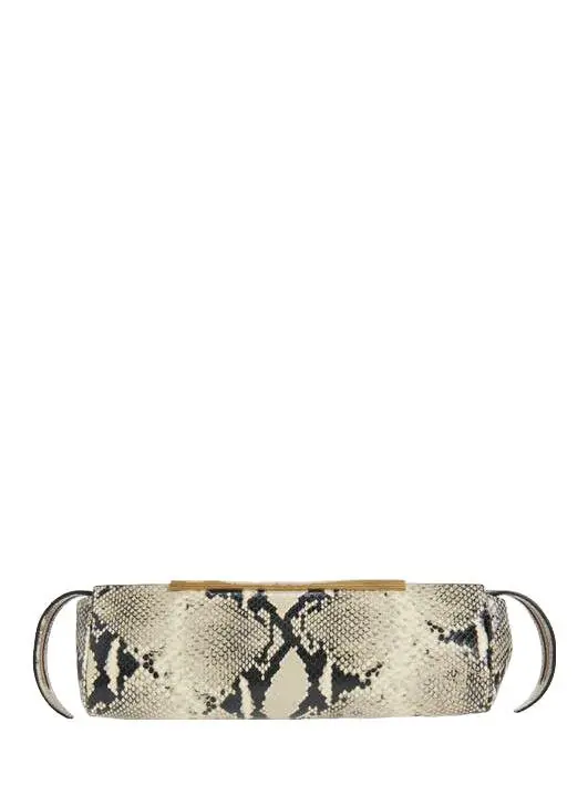 Khaite Donna Snakeskin Embossed Evening Clutch - 121 Natural