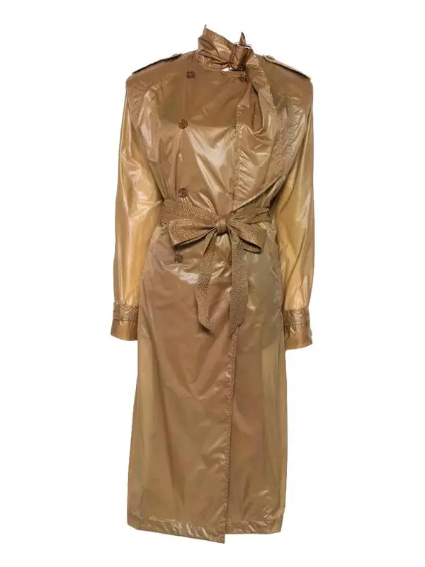 Saint Laurent Lavallière Double-breasted Belted Trench Coat - Neutrals