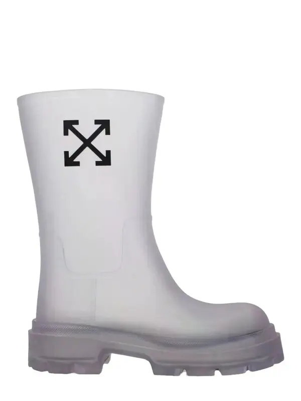 Off-White Ankle Boots With Lug Sole And Arrow Logo - White