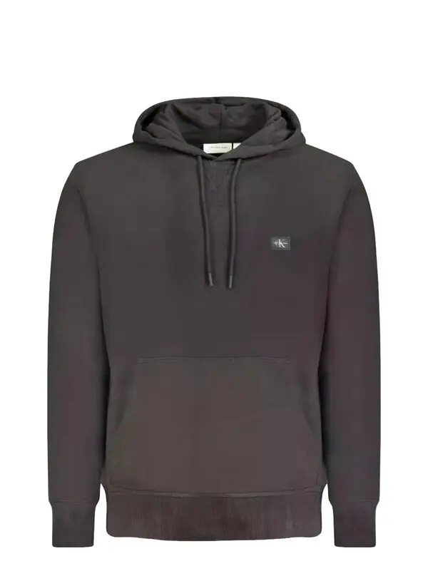 Calvin Klein Cotton Hoodie With Logo Patch - Black