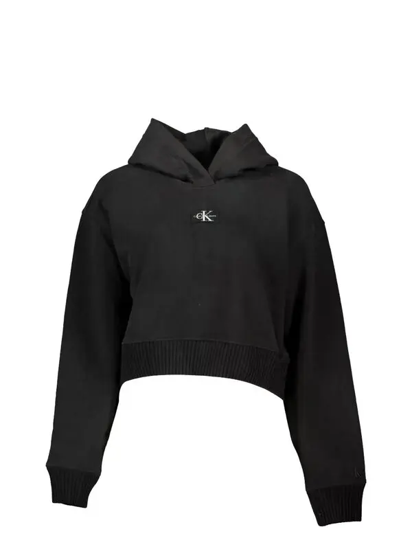 Calvin Klein Patch Cropped Hoodie - Black