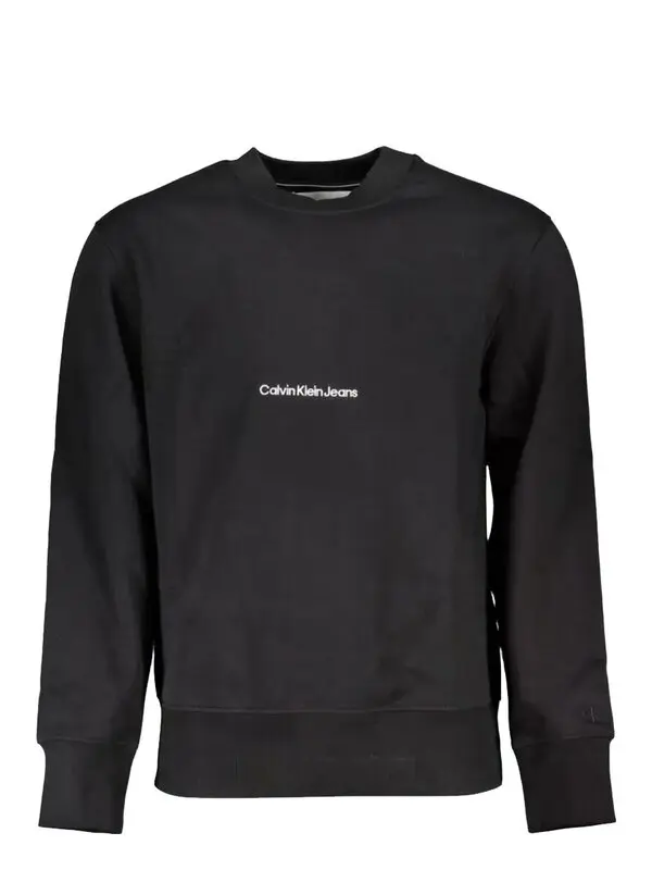 Calvin Klein Logo-embroidered Crew-neck Sweater - Black
