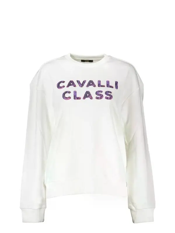 Roberto Cavalli Logo-print Relaxed Fit Sweatshirt - White