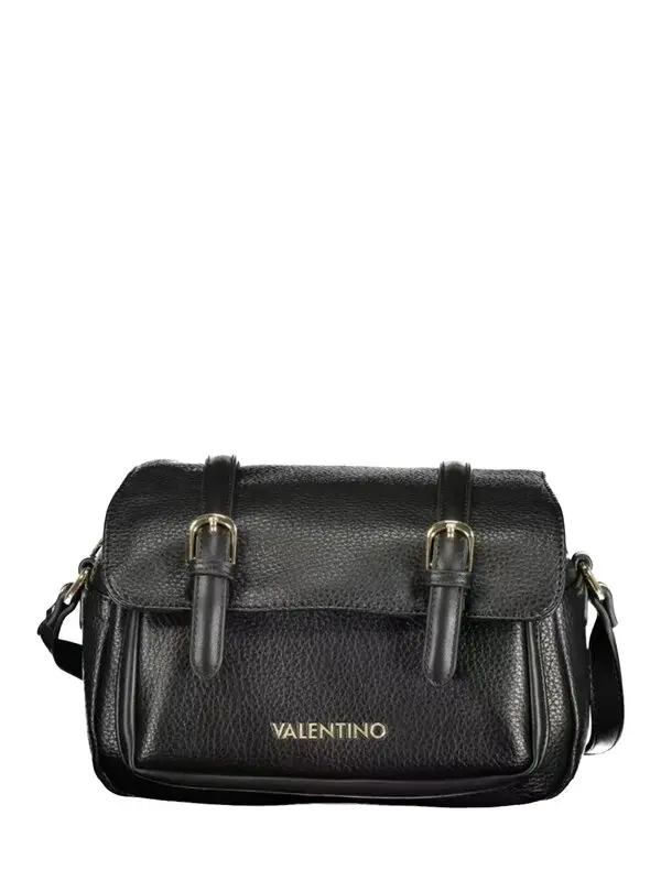 MARIO VALENTINO Pebbled Buckle-strap Crossbody Bag - Black