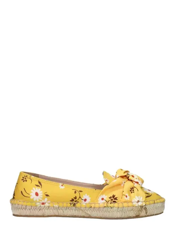 Miu Miu Floral-print Espadrilles - Yellow