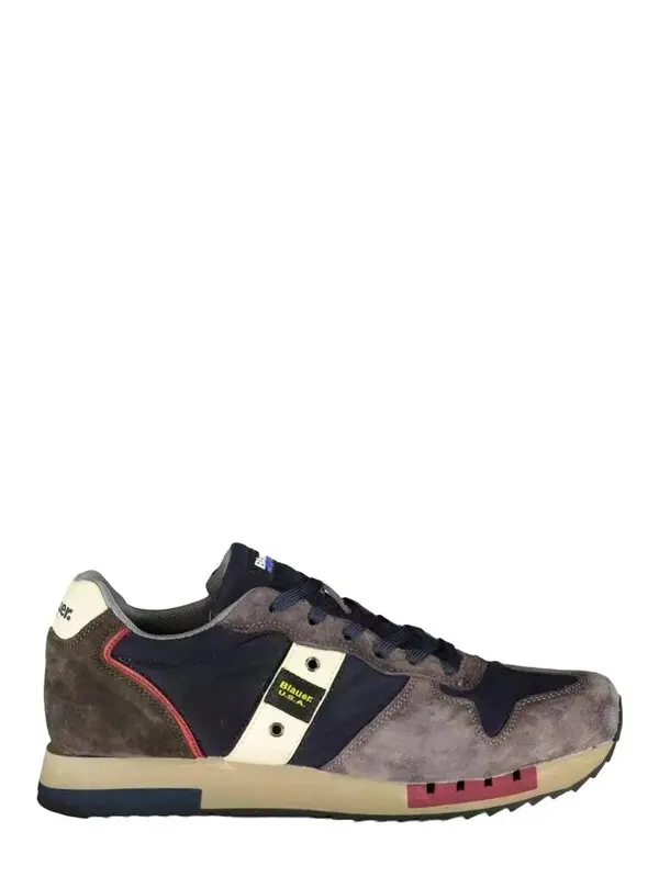 BLAUER. Suede Panelled Sneakers - Blue