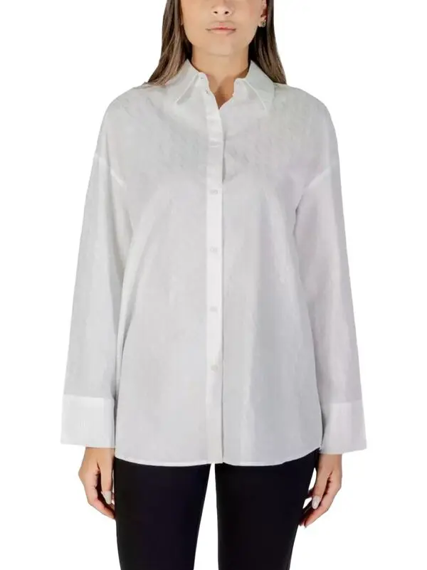 Armani Exchange Logo-jacquard Long-sleeve Shirt - White