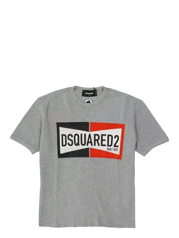 Dsquared2 Logo-print Waffle-knit T-shirt - Grey