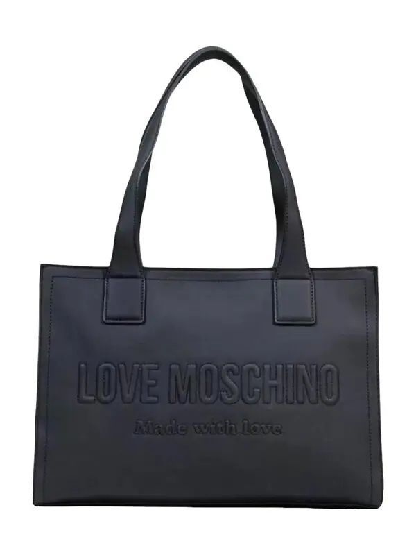 Moschino Embossed-logo Tote Bag - Black