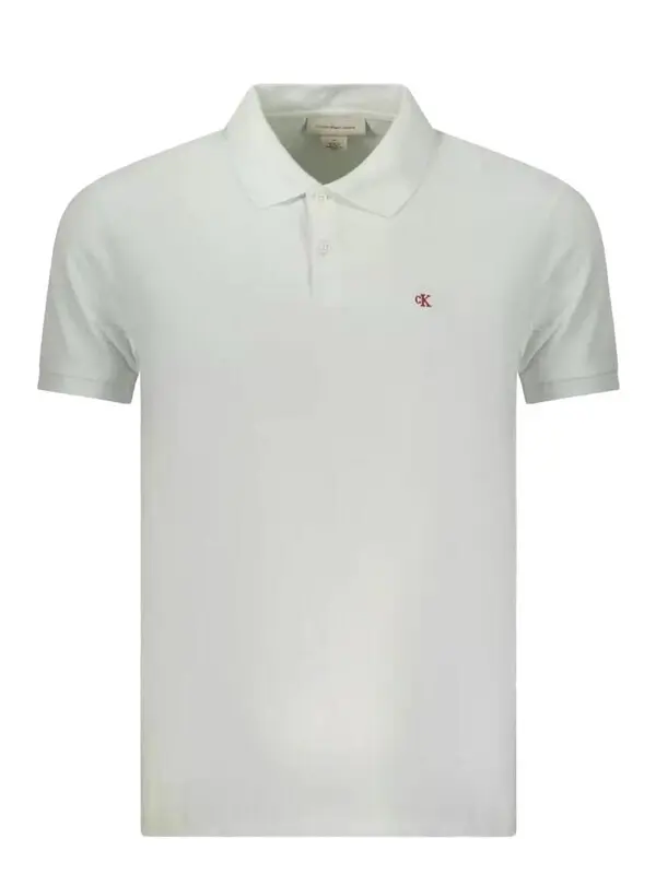 Calvin Klein Embroidered-logo Polo Shirt - White