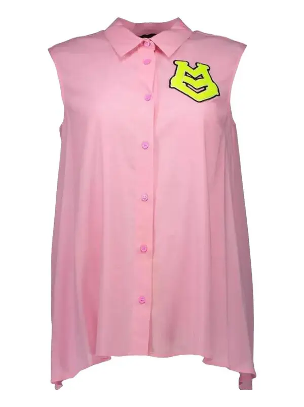 Moschino Sleeveless Shirt With Graphic Patch - Pink