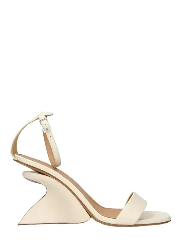 Off-White Sculpted-heel Leather Sandals - Neutrals